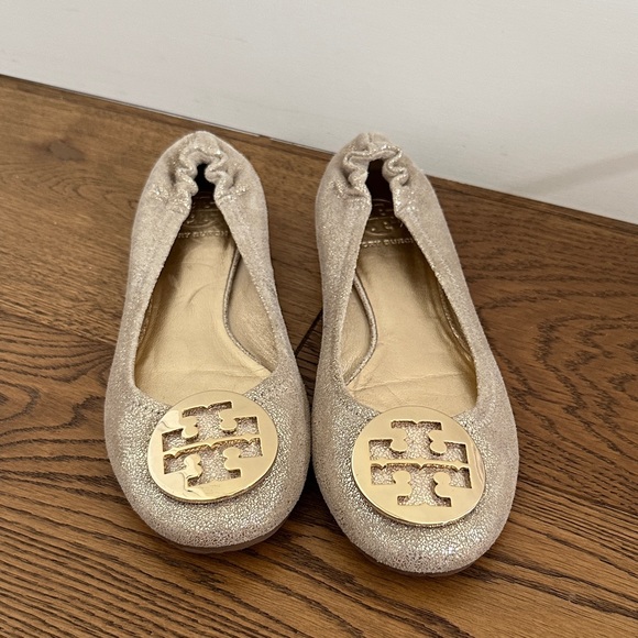 Tory Burch | Shoes | Tory Burch Metallic Gold Flats | Poshmark